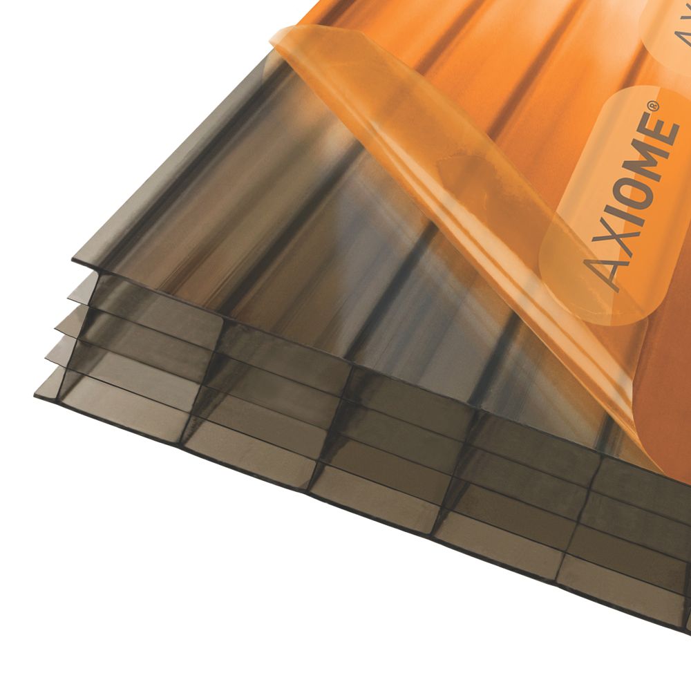 Axiome Fivewall Polycarbonate Sheet Bronze 690mm x 25mm x 2500mm - Screwfix