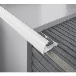Diall 9mm Round PVC Tile Trim White 2.5m - Screwfix
