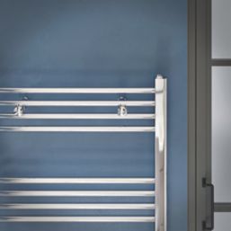 Flomasta 1000mm x 600mm 1190BTU Chrome Flat Towel Radiator - Screwfix
