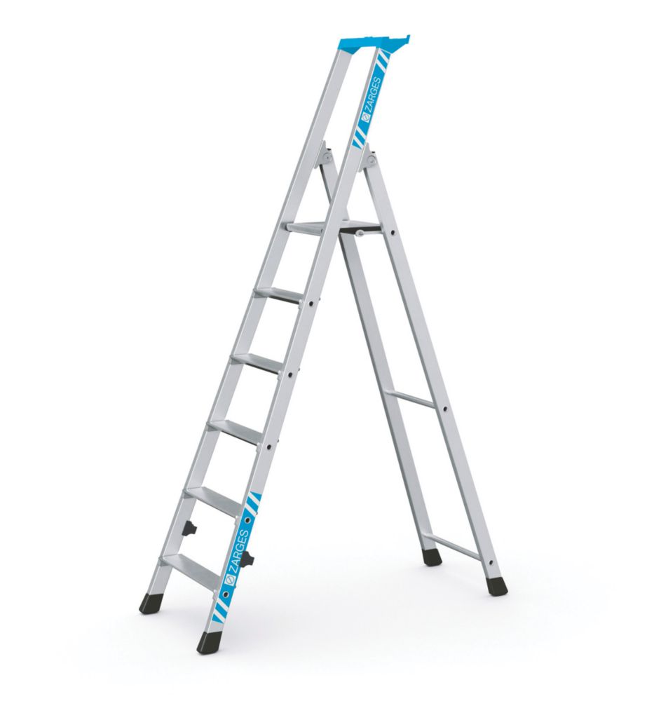 Zarges Aluminium 1.86m 6 Step Platform Step Ladder - Screwfix