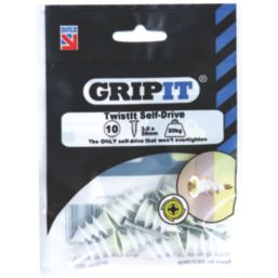 GripIt Self-Drive Plasterboard Fixings Acetal Plastic 27mm 10 Pack ...