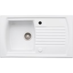 Abode Milford 1 Bowl Fireclay Ceramic Kitchen Sink With Reversible ...