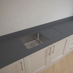 Metis Dark Grey Kitchen Worktop with 1 Bowl Stainless Steel Sink 3050mm ...
