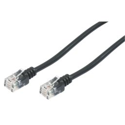 Philex Black Unshielded RJ11 76702HS Ethernet Cable 3m - Screwfix