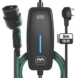 Masterplug 10A 2.4kW Mode 2 Type 2 Plug Portable EV Charger 5m - Screwfix