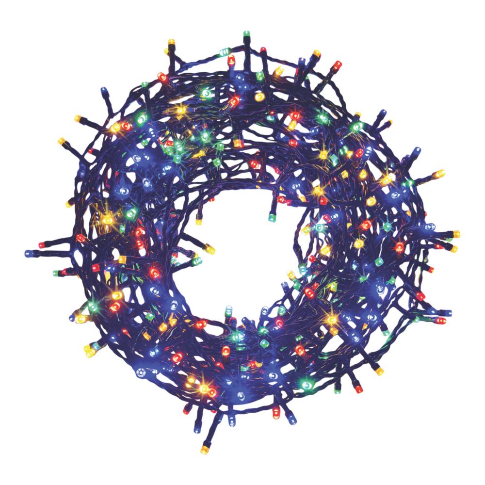 400 LED Indoor & Outdoor Multi Colour String Christmas Lights - Screwfix