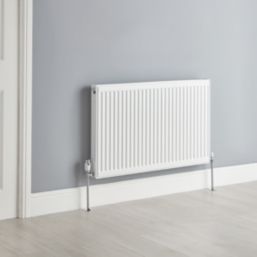 Flomasta 15mm x 1/2" White / Chrome Angled Thermostatic Radiator - Screwfix