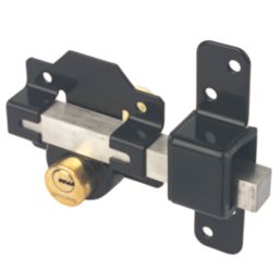 GateMate Black Double Long Throw Lock 50mm 154mm - Screwfix