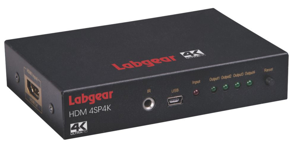 Labgear 4-Way HDMI Splitter | HDMI Splitters | Screwfix.com
