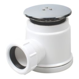 Flomasta Dome Compression Shower Waste White 50mm - Screwfix