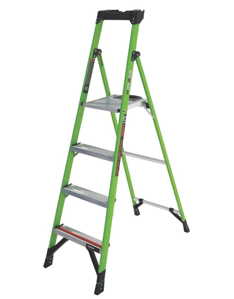 Little Giant Fibreglass 1.13m 4 Step Platform Step Ladder - Screwfix