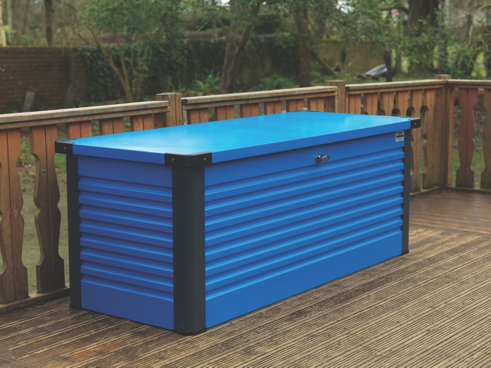 Trimetals 6' x 2' 6" (Nominal) Metal Garden Storage Box Blue - Screwfix