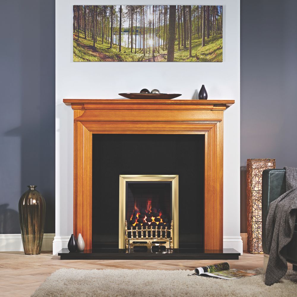 Focal Point Blenheim Brass Rotary Control Inset Gas Full Depth Fire ...