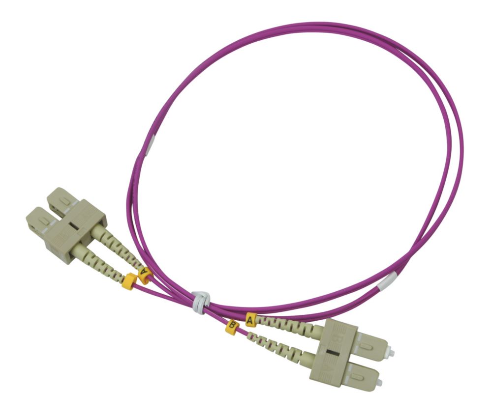 Labgear Duplex Multi Mode Purple SC- SC OM4 LSZH Fibre Optic Cable 1m ...