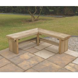 Forest Double-Corner Sleeper Bench Wooden 4' x 1' 6" - Screwfix
