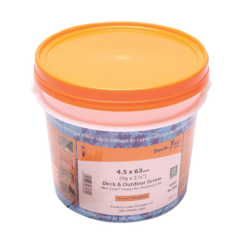 Deck-Tite PZ Double-Countersunk Screw Bucket 4.5mm x 63mm 1000 Pack ...