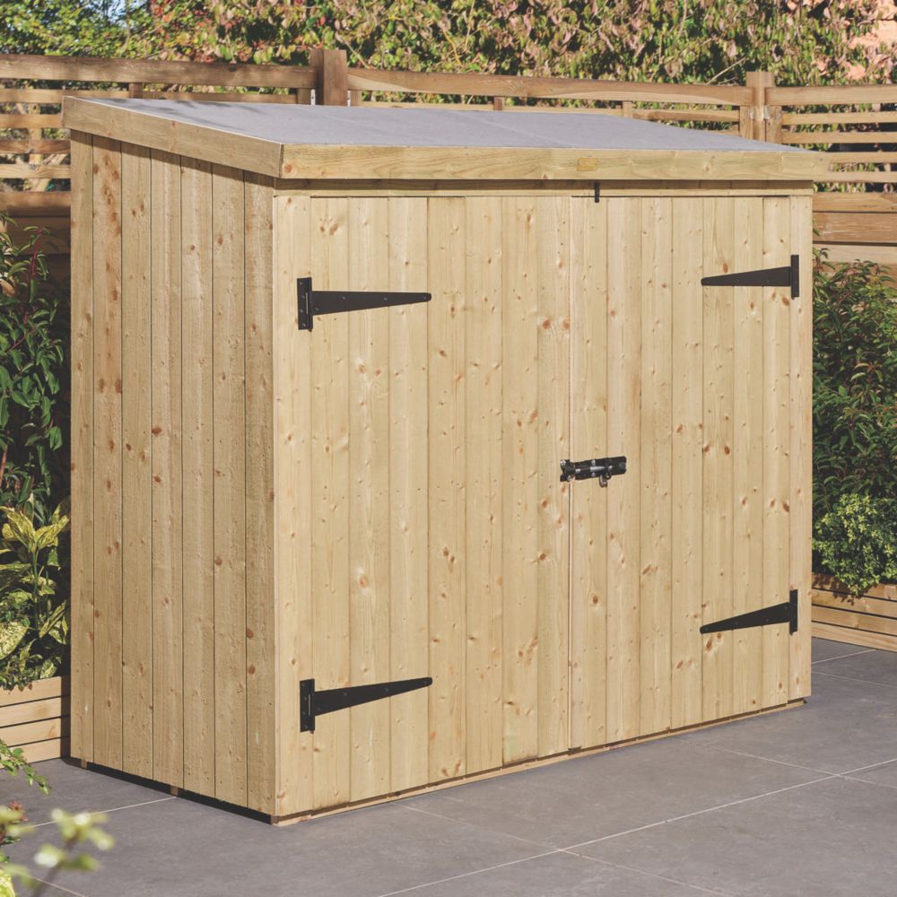Rowlinson Heritage 6' x 2' 6" (Nominal) Pent Timber Bike Store - Screwfix