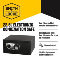 Smith & Locke Electronic Combination Safe 22.5Ltr - Screwfix