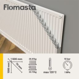 Flomasta 600mm x 1000mm 4560BTU White Type 21 Convector Radiator - Screwfix