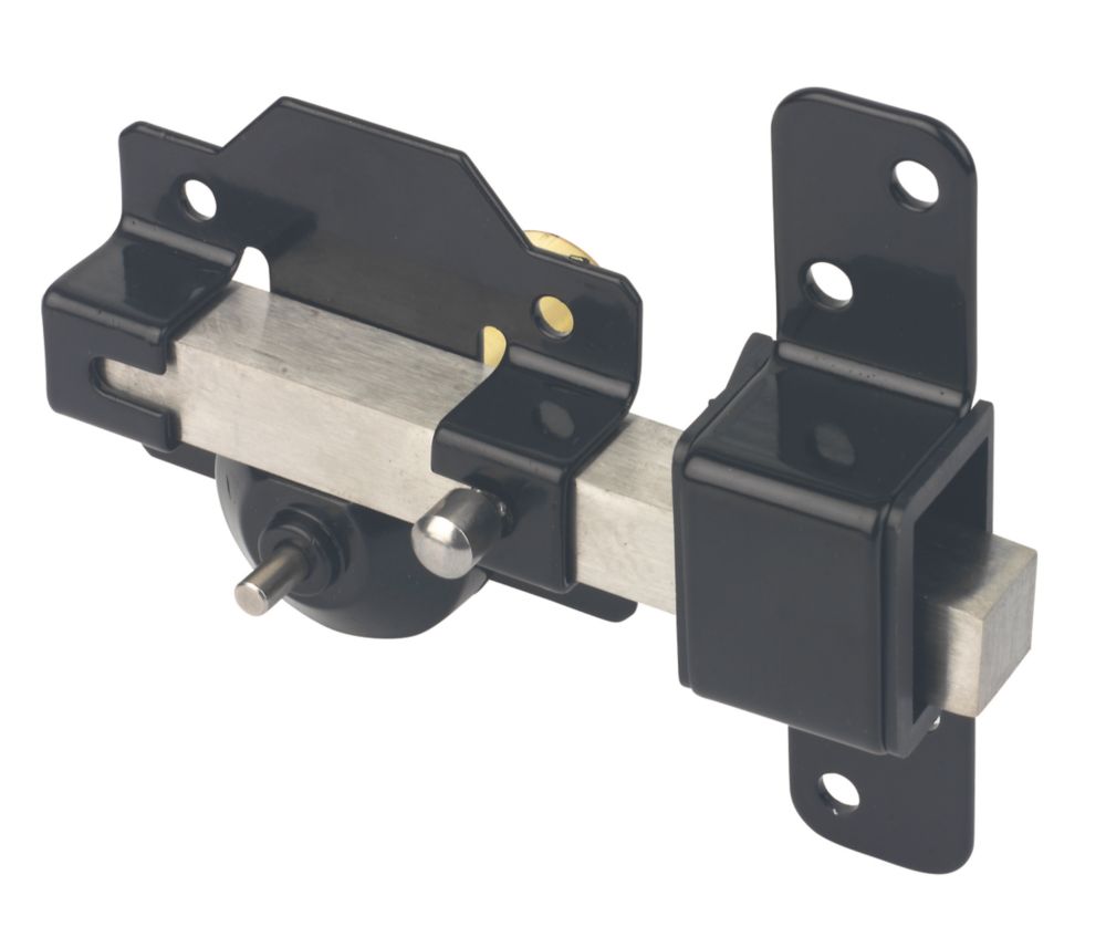 GateMate Black Single Long Throw Lock 50mm 154mm - Screwfix