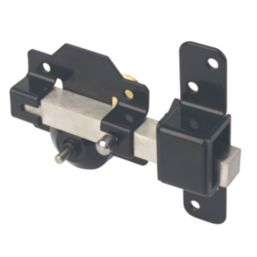 GateMate Black Single Long Throw Lock 50mm 154mm - Screwfix