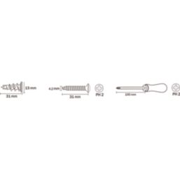 Easyfix Self-Drill Plasterboard Fixings with Screwdriver Zinc Alloy ...