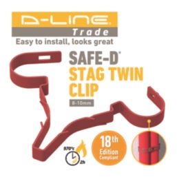 D-Line Red Round Twin Safe-D Stag Cable Clips 2x 8-10mm² 100 Pack ...
