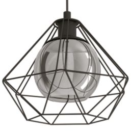 Eglo Vernham Single Pendant Light Black - Screwfix