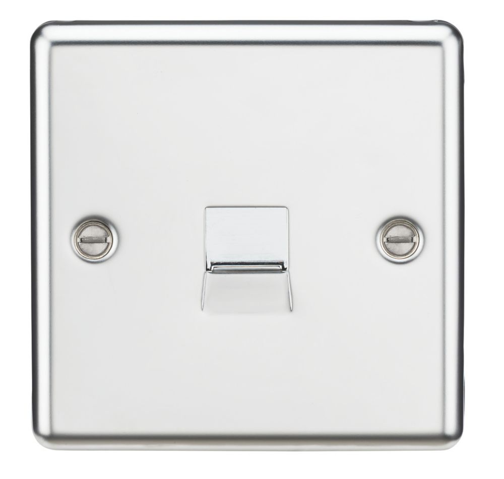 Knightsbridge 1-Gang Master Telephone Socket Polished Chrome - Screwfix