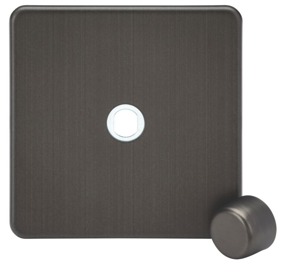 Knightsbridge Screwless 1-Gang Modular Dimmer Switch Smoked Bronze ... Knightsbridge Screwless 1-Gang Modular Dimmer Switch Smoked Bronze ...