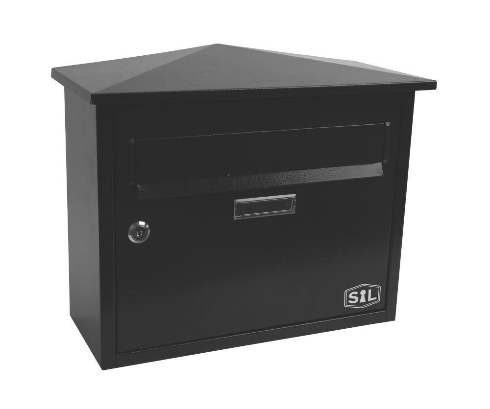 Smith & Locke Premium Post Box Black Powder-Coated - Screwfix