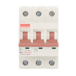 Contactum Defender 63A TP C Curve 3-Phase MCB - Screwfix