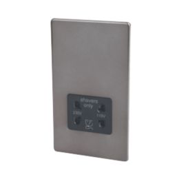 Varilight 1-Gang Dual Voltage Shaver Socket 115/230V Slate Grey with ...