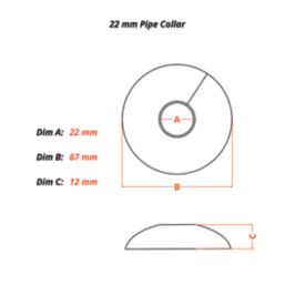 ETAL 22mm Pipe Collars White 10 Pack - Screwfix