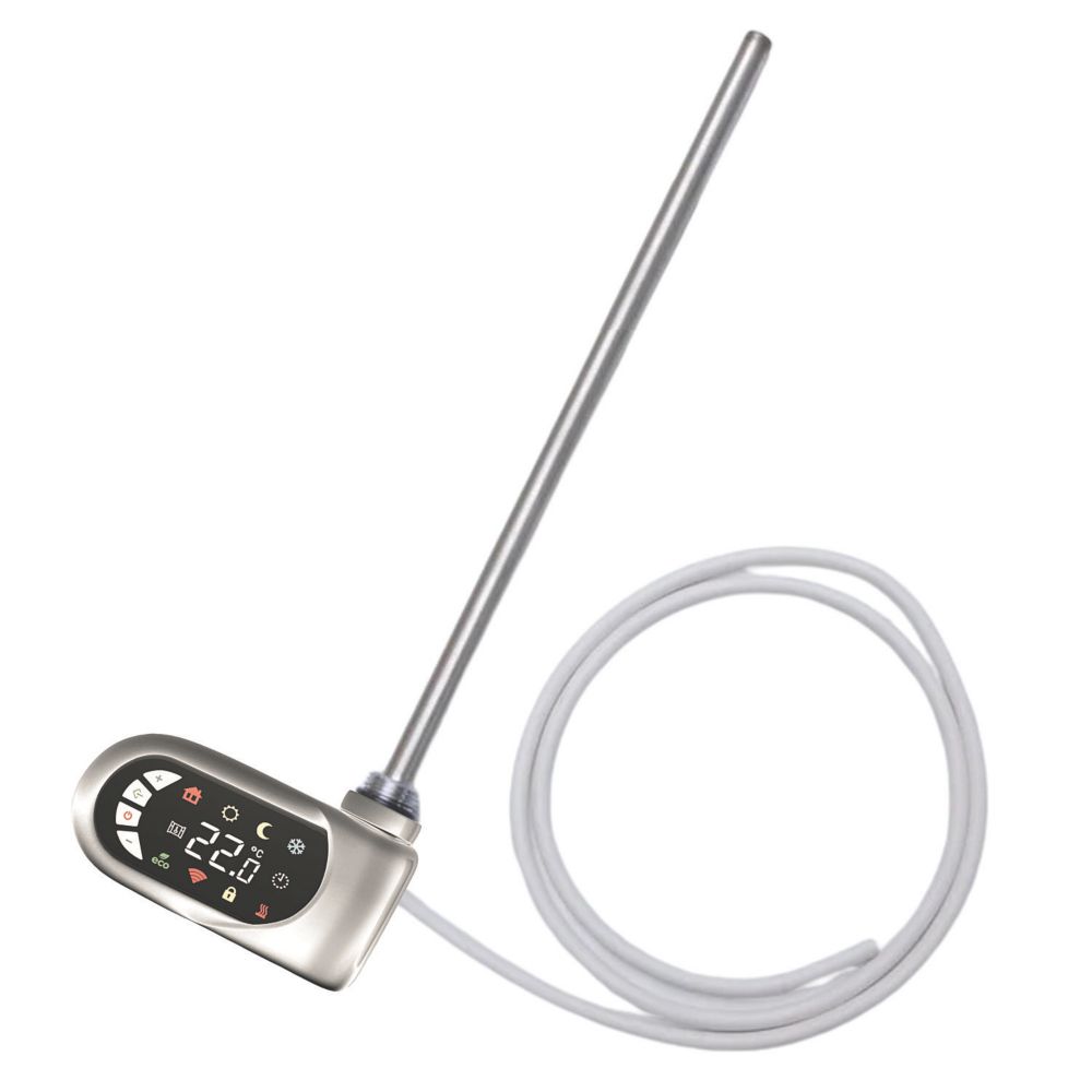 Towelrads 600W Chrome Towel Radiator Smart Heating Element - Screwfix