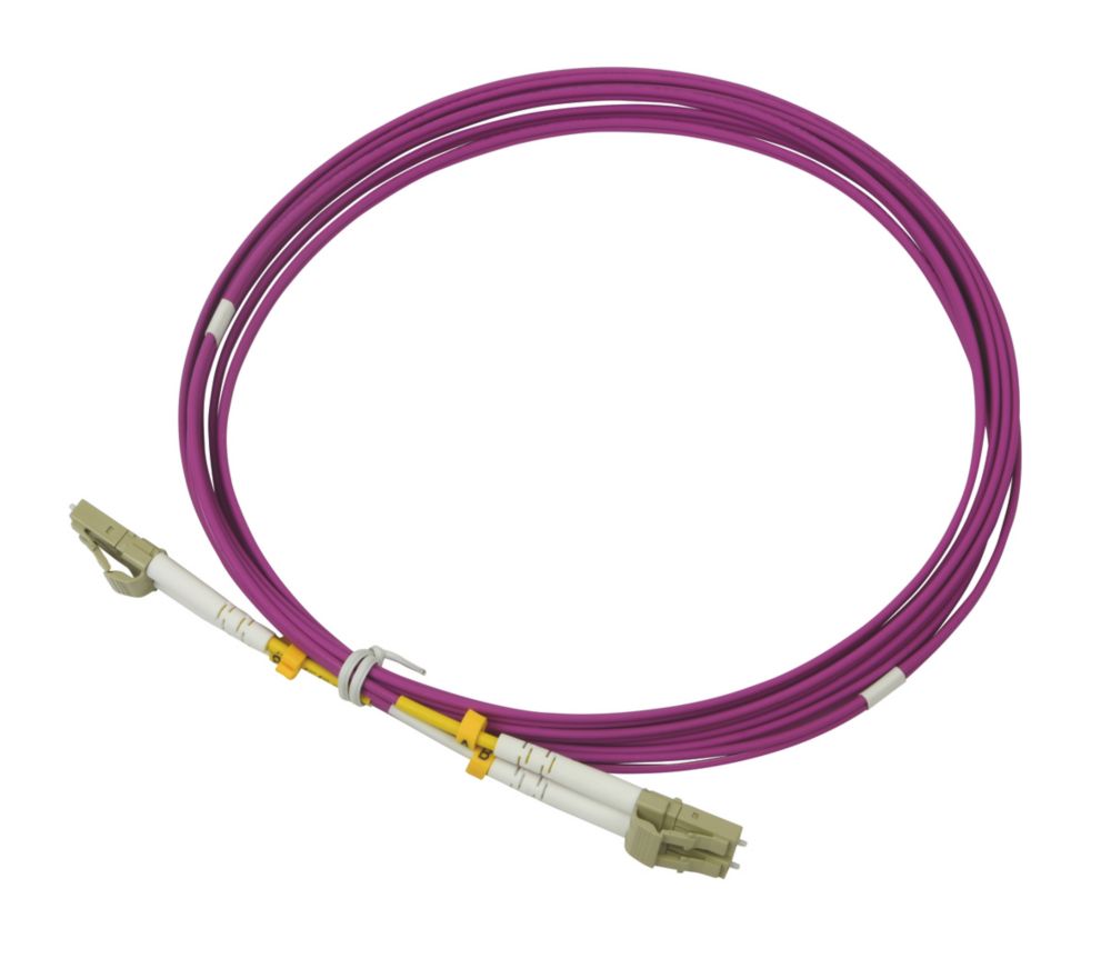 Labgear Duplex Multi Mode Purple LC- LC OM4 LSZH Fibre Optic Cable 3m ...