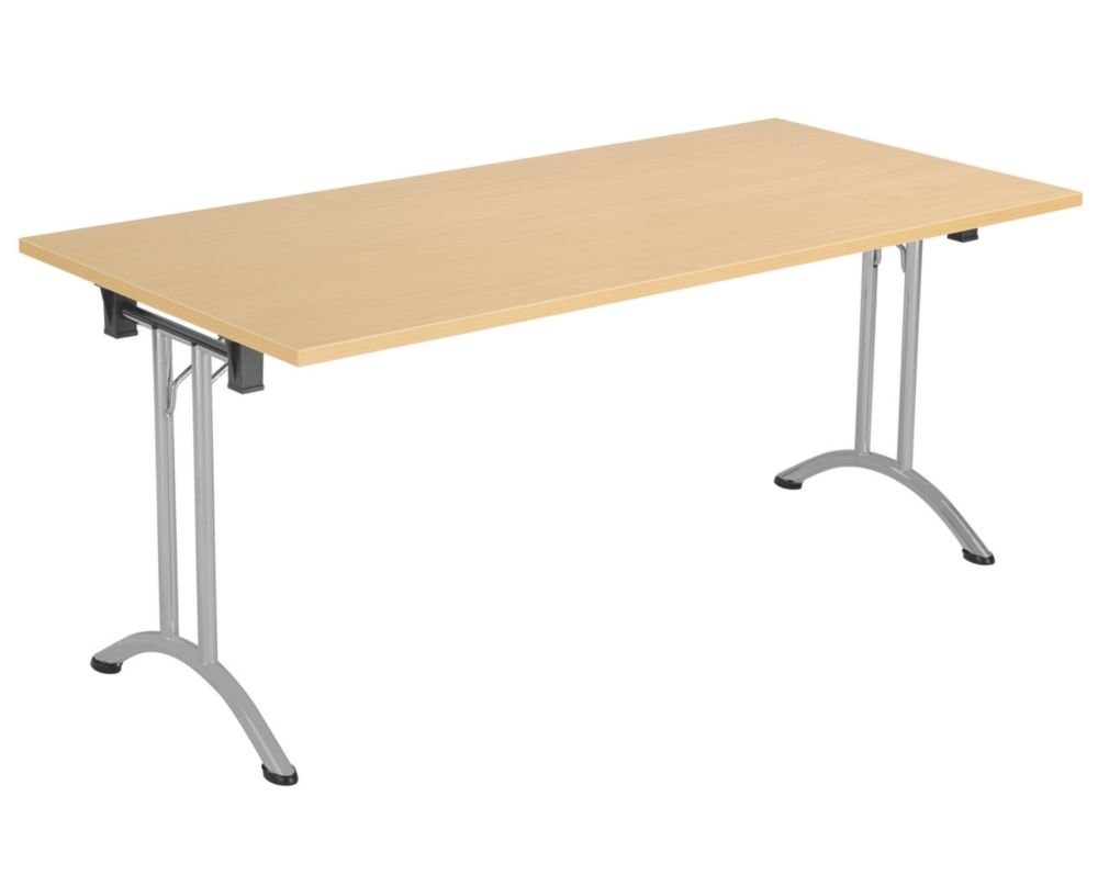 TC Group One Union Rectangular Folding Table Nova Oak/Silver 1600mm x ...