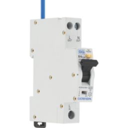 British General 16A 30mA Type A DP B Curve Bidirectional RCBO Double Pole - Screwfix