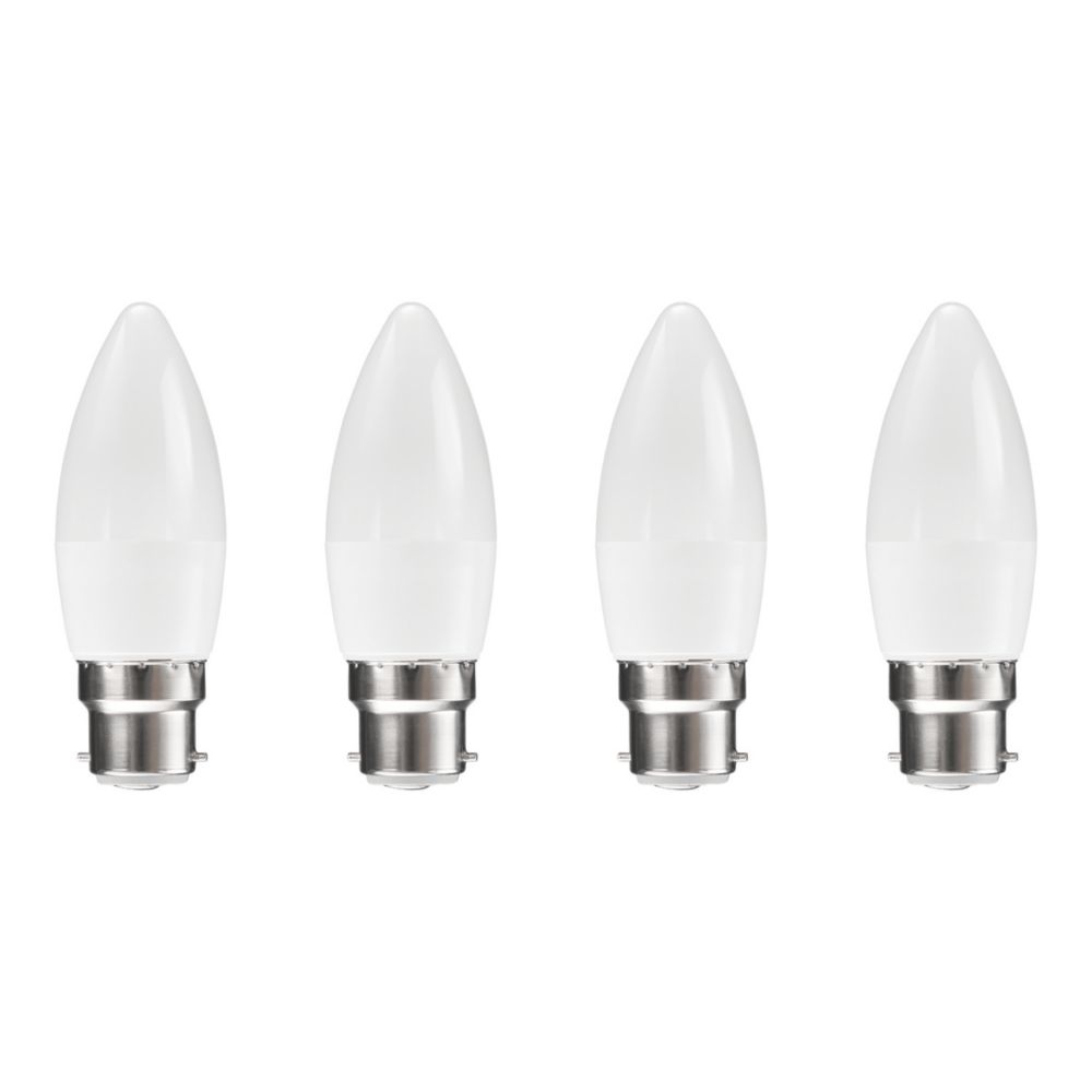 Essentials B22 Candle LED Light Bulb 470lm 4.2W 4 Pack - Screwfix
