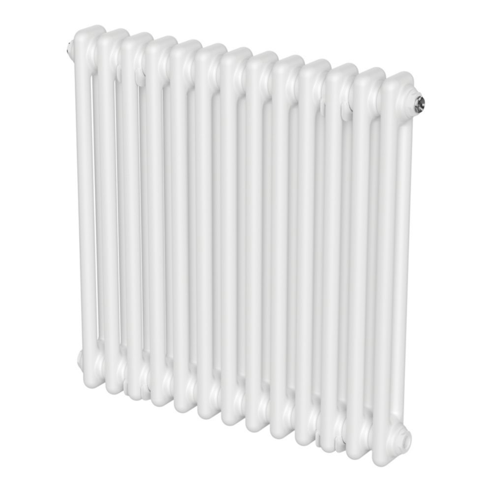 Flomasta 600mm x 605mm 2089BTU White Square 2 Column Radiator - Screwfix