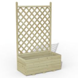 Forest Trellis Rectangular Garden Planter Natural Timber 800mm x 400mm x 1370mm Screwfix