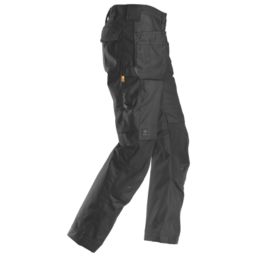 Snickers 6224 Canvas Stretch Trousers Black 36" W 32" L - Screwfix