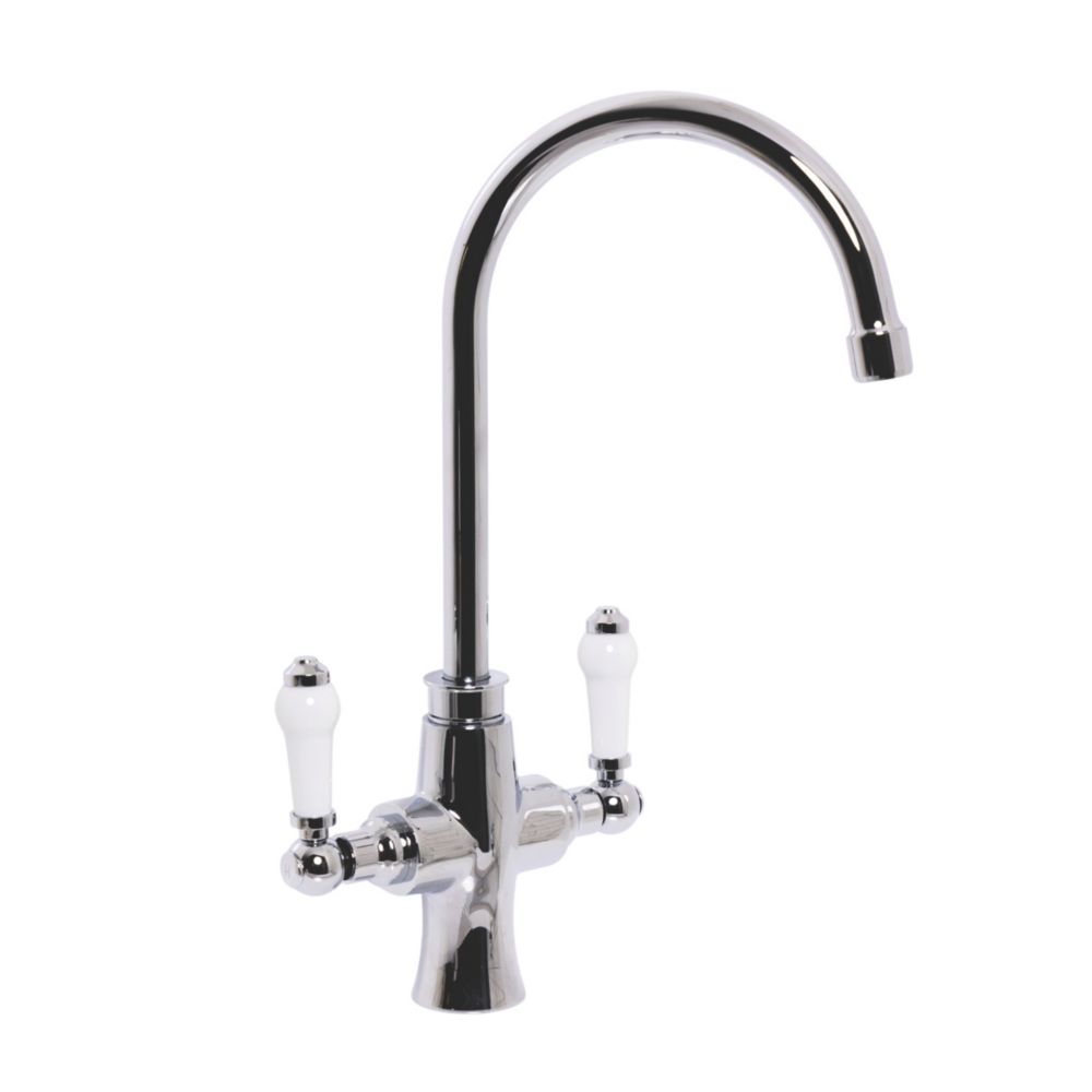 ETAL Cora Dual Lever Mono Mixer Kitchen Tap Chrome - Screwfix