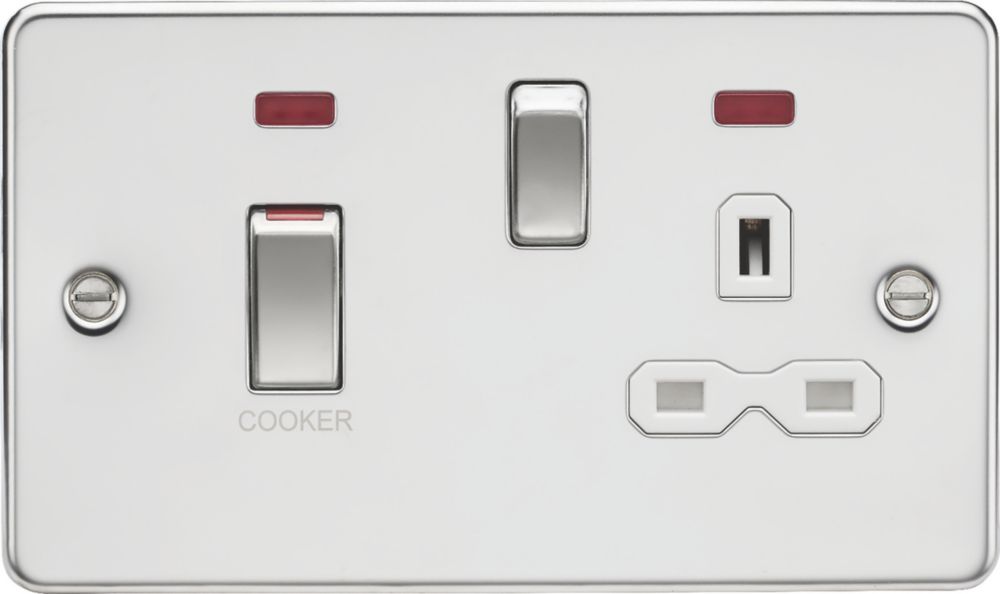 Knightsbridge 45A 2-Gang DP Cooker Switch & 13A DP Switched Socket ...