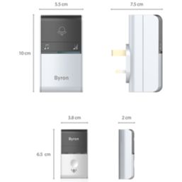 Byron Plug-In Wireless Kinetic Door Chime White / Black - Screwfix