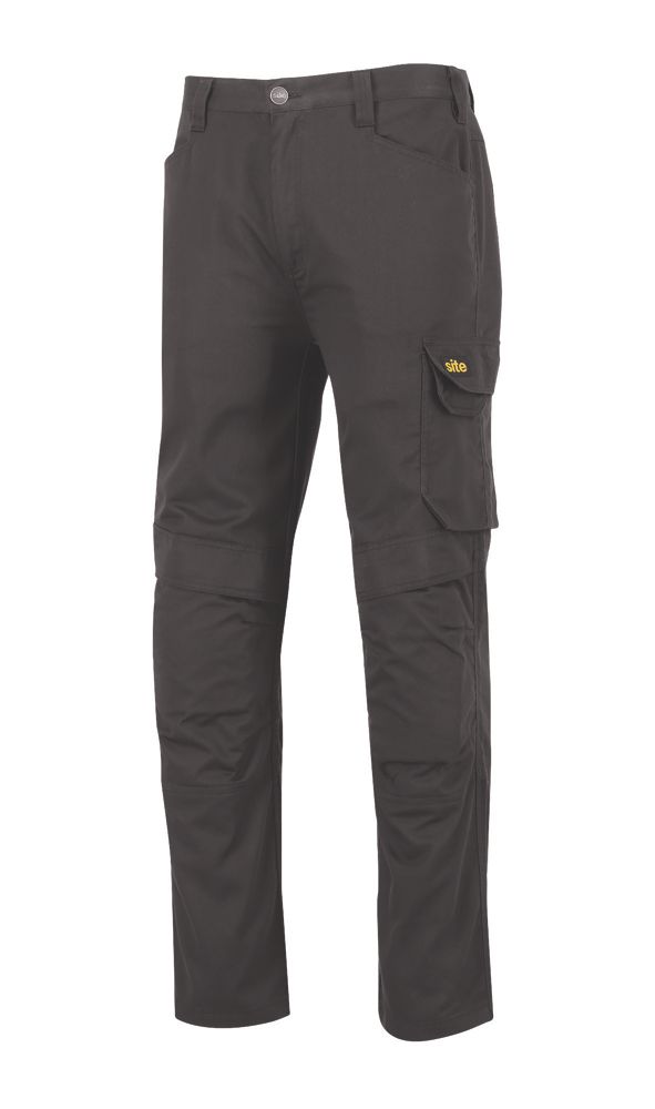 Site Sember Work Trousers Black 32" W 32" L - Screwfix