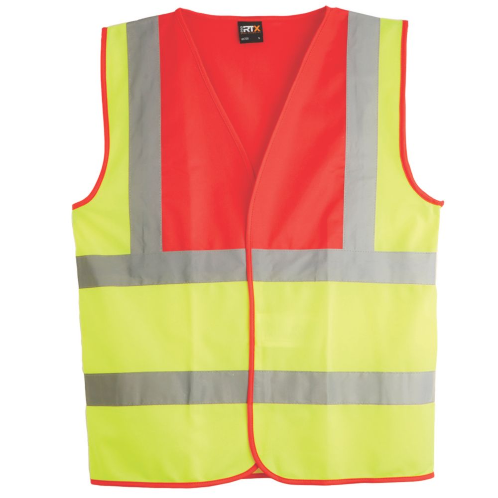 Pro RTX High Visibilty Waistcoat Yellow / Red Medium 40" Chest - Screwfix