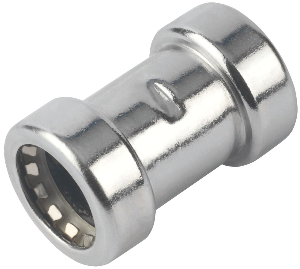 Tectite Sprint Chrome-Plated Copper Push-Fit Equal Coupler 15mm | Pipe ...