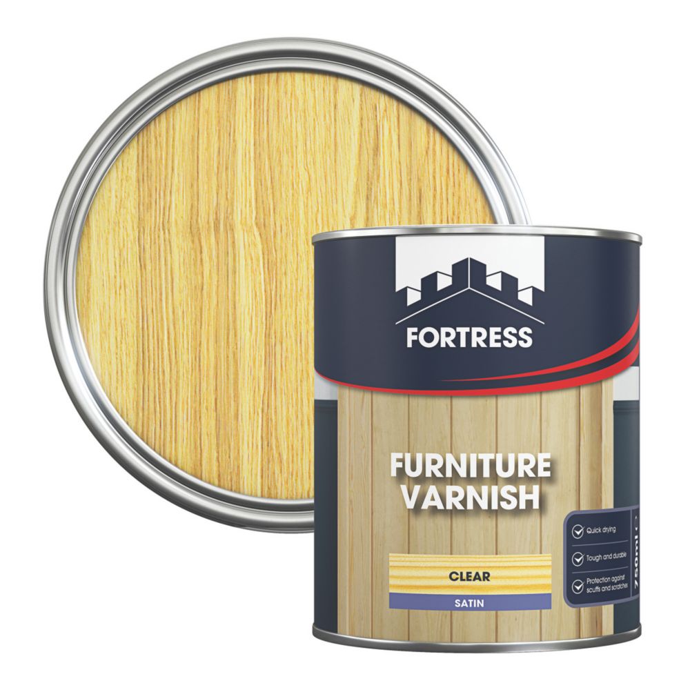 Fortress 750ml Clear Satin Water-Based Interior Furniture Varnish ...