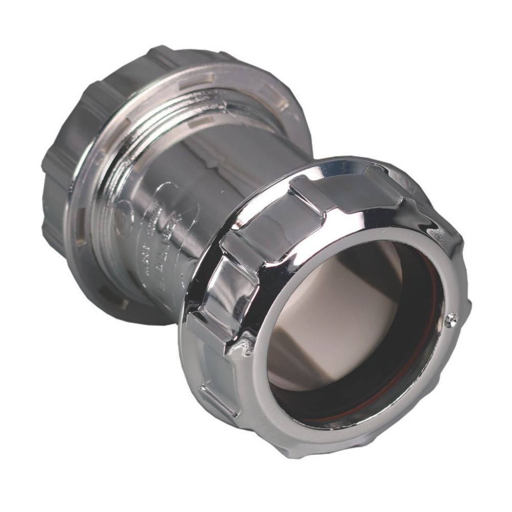 FloPlast CW08 Compression Uni Waste Coupler Chrome 40mm x 40mm - Screwfix